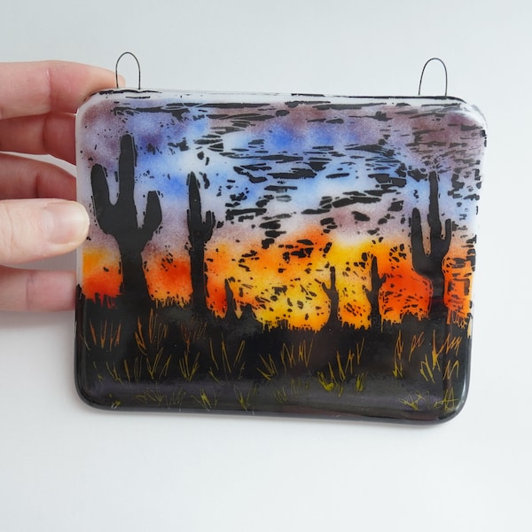 Fused Glass Desert Wall Art - Etsy