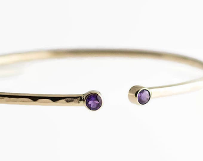 14K Solid Gold Stone Setting, Open Cuff Bracelet Handmade Gold Bridal ...