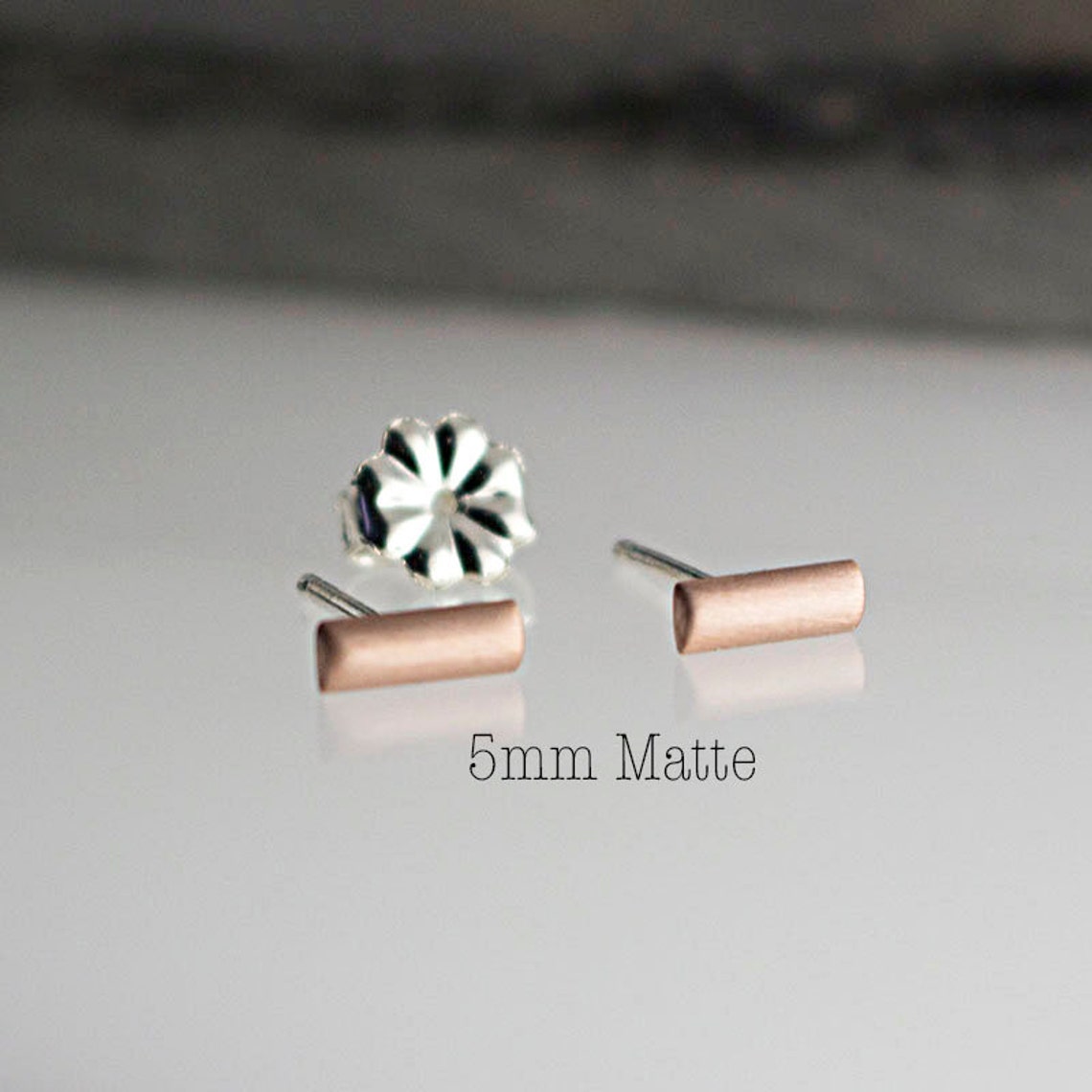 Solid Gold Bar Earrings Gold Bar Earrings Gold Stud - Etsy