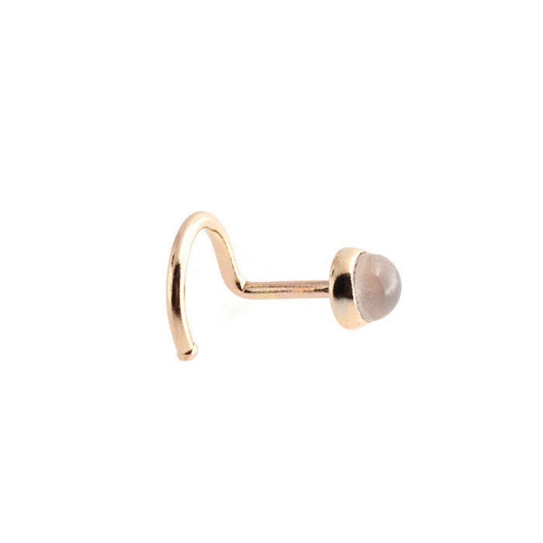 14K Solid Gold Nostril Screw Piercing, Solid Gold Screw, Gold Piercing ...