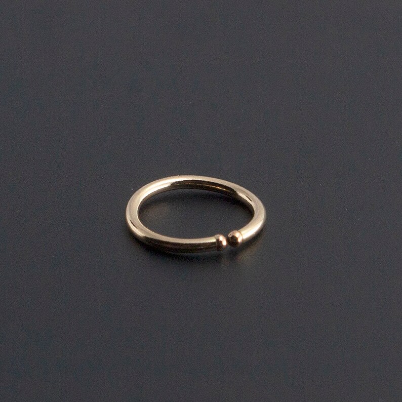 14K Solid Gold Hoop Piercing, Handmade 6mm Hugger - Etsy