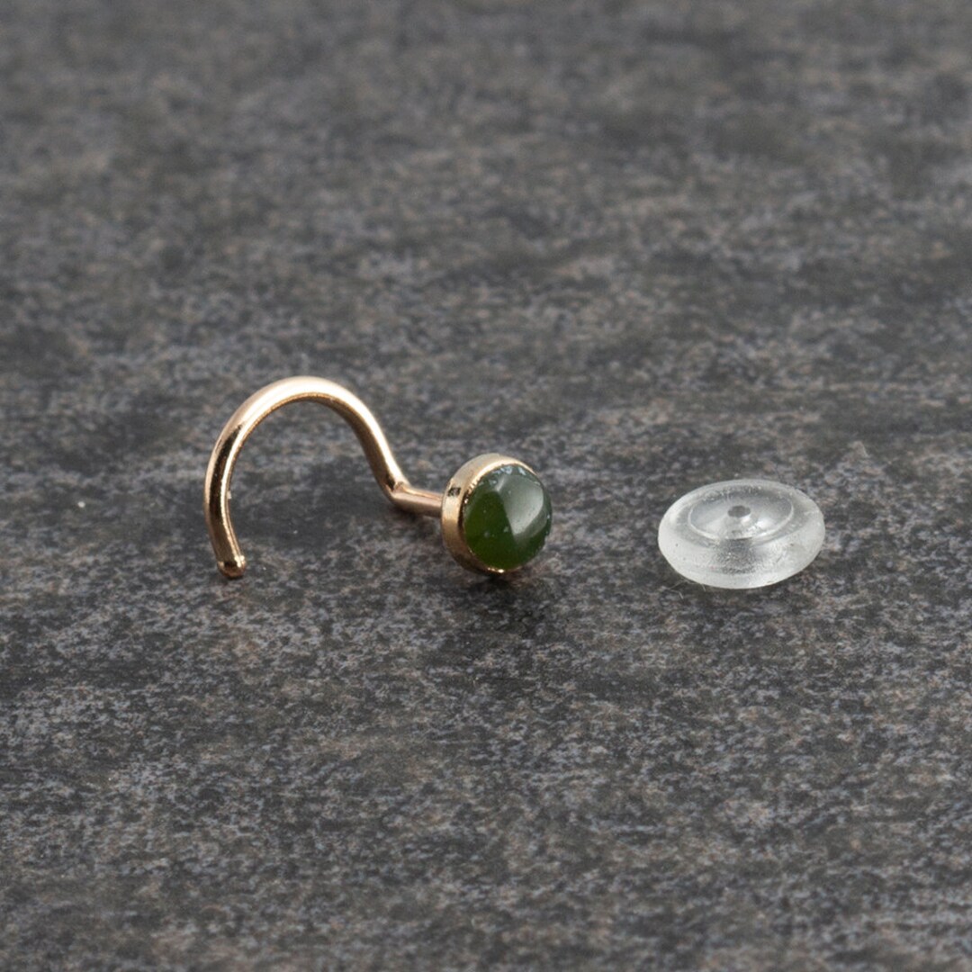 14K Solid Gold Nostril Screw, Solid Gold Screw Piercing, Body Jewelry ...