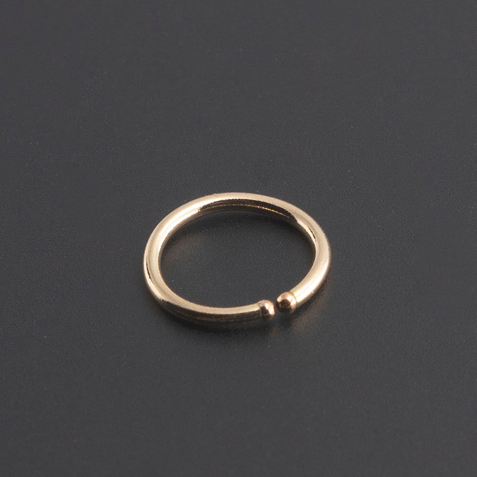 14K Solid Gold Hoop Piercing, 6mm Gold Hugger Hoop, Handmade Piercing ...