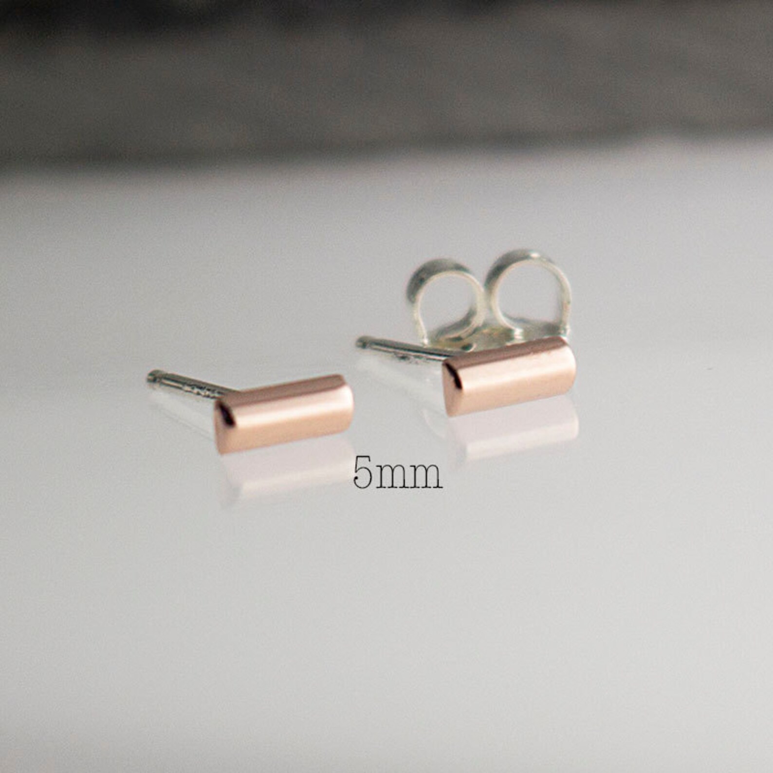Solid Gold Bar Earrings Gold Bar Earrings Gold Stud - Etsy
