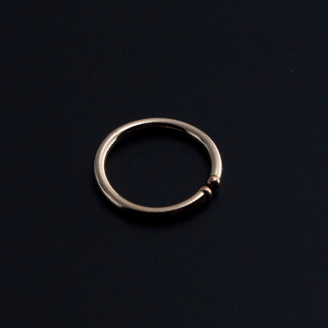 14K Solid Gold Hoop Piercing, 6mm Gold Hugger Hoop, Handmade Piercing ...