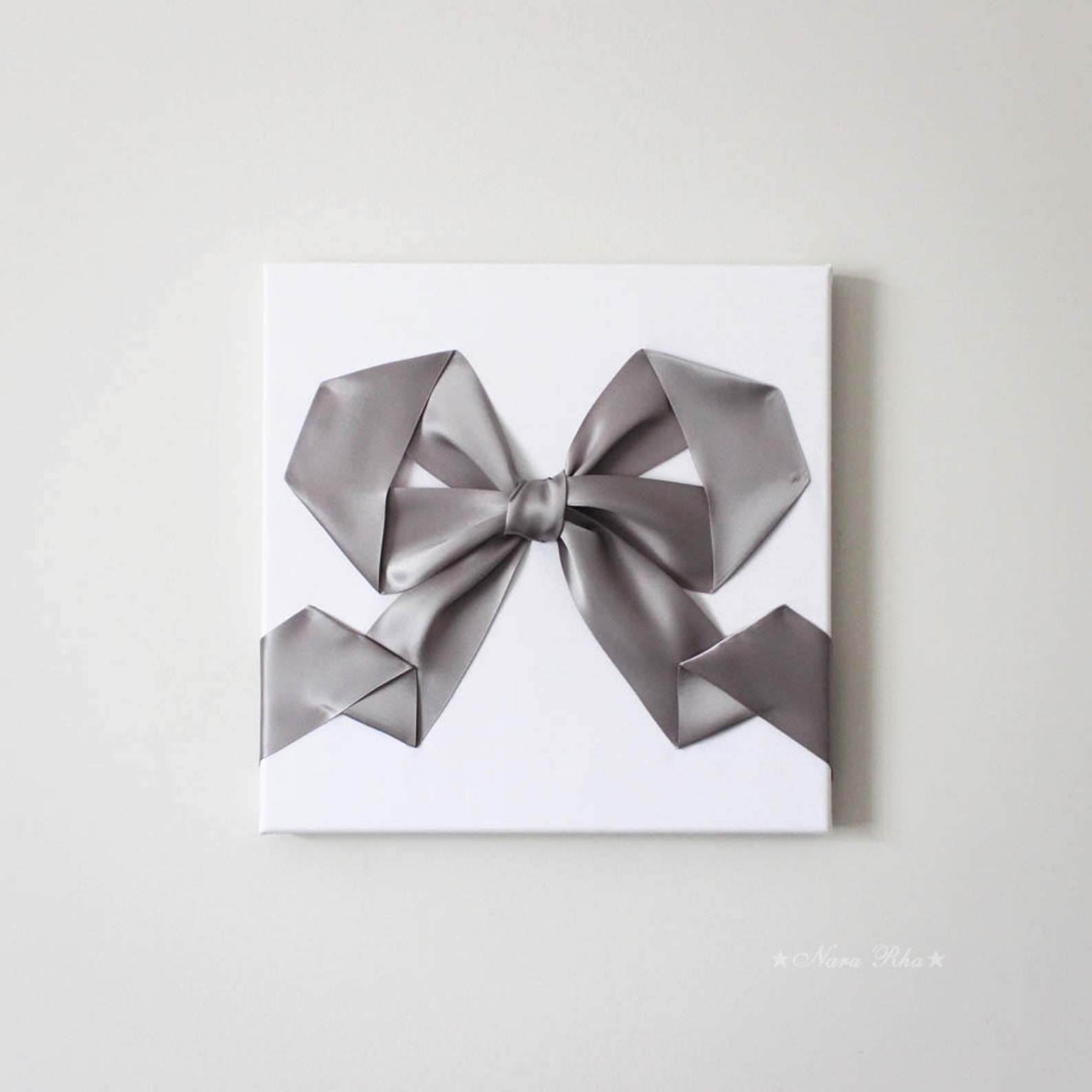 Light Pink Bow Nursery Wall Art Girl's Room Decor Bow | Etsy