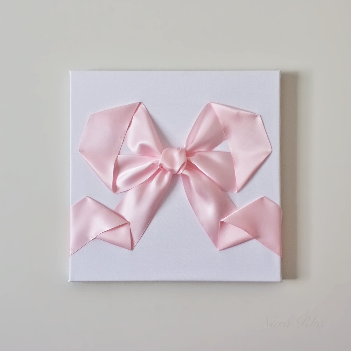 Light Pink Bow Nursery Wall Art Girl's Room Decor Bow | Etsy