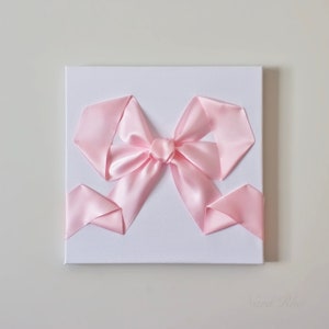 Light Pink Bow Nursery Wall Art Girl's Room Decor Bow - Etsy