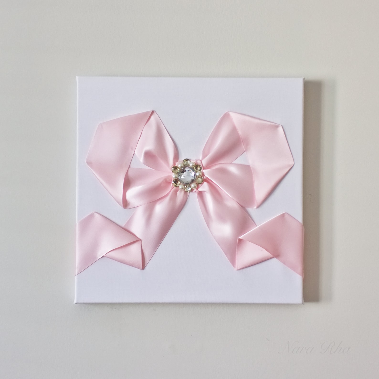 Light Pink Bow Nursery Wall Art Girl's Room Decor Bow | Etsy