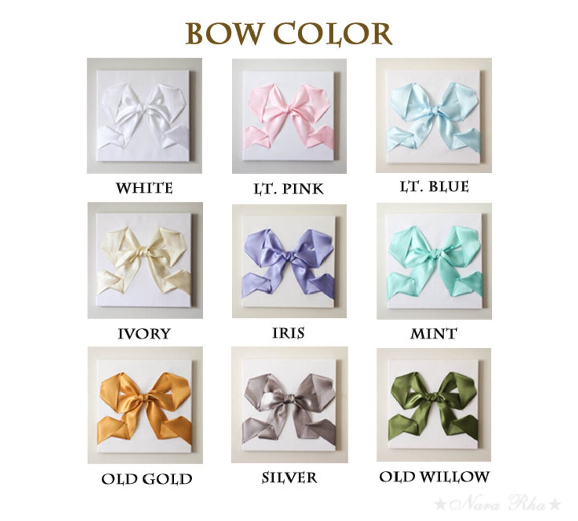 Light Pink Bow Nursery Wall Art Girl's Room Decor Bow | Etsy