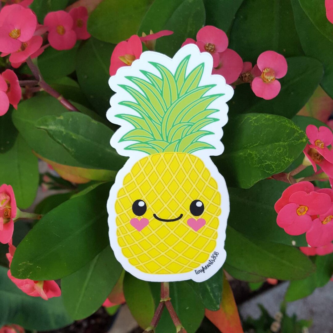 Sticker - Pineapple (tall) - 2" X 4" - Etsy