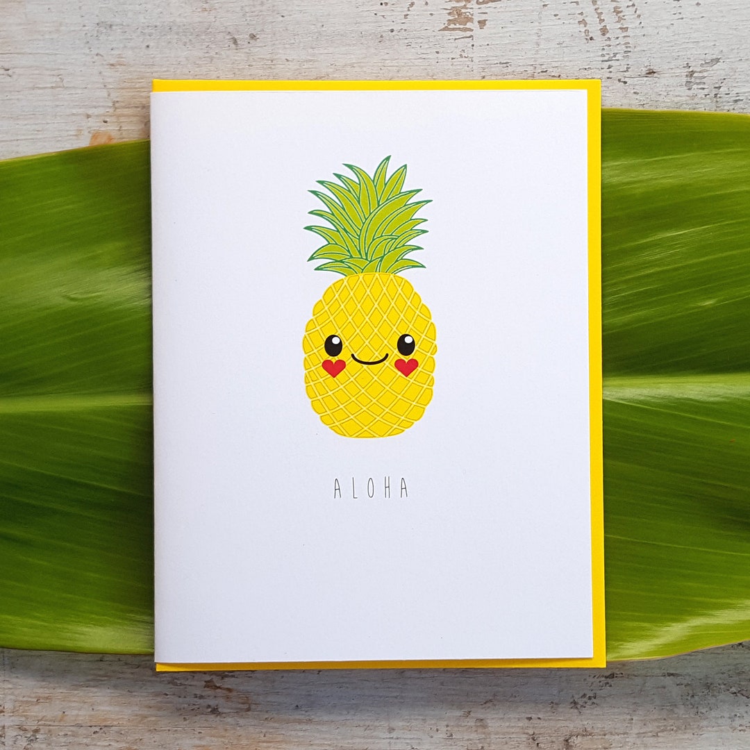 Note Card - Aloha - Pineapple - A2 - Etsy