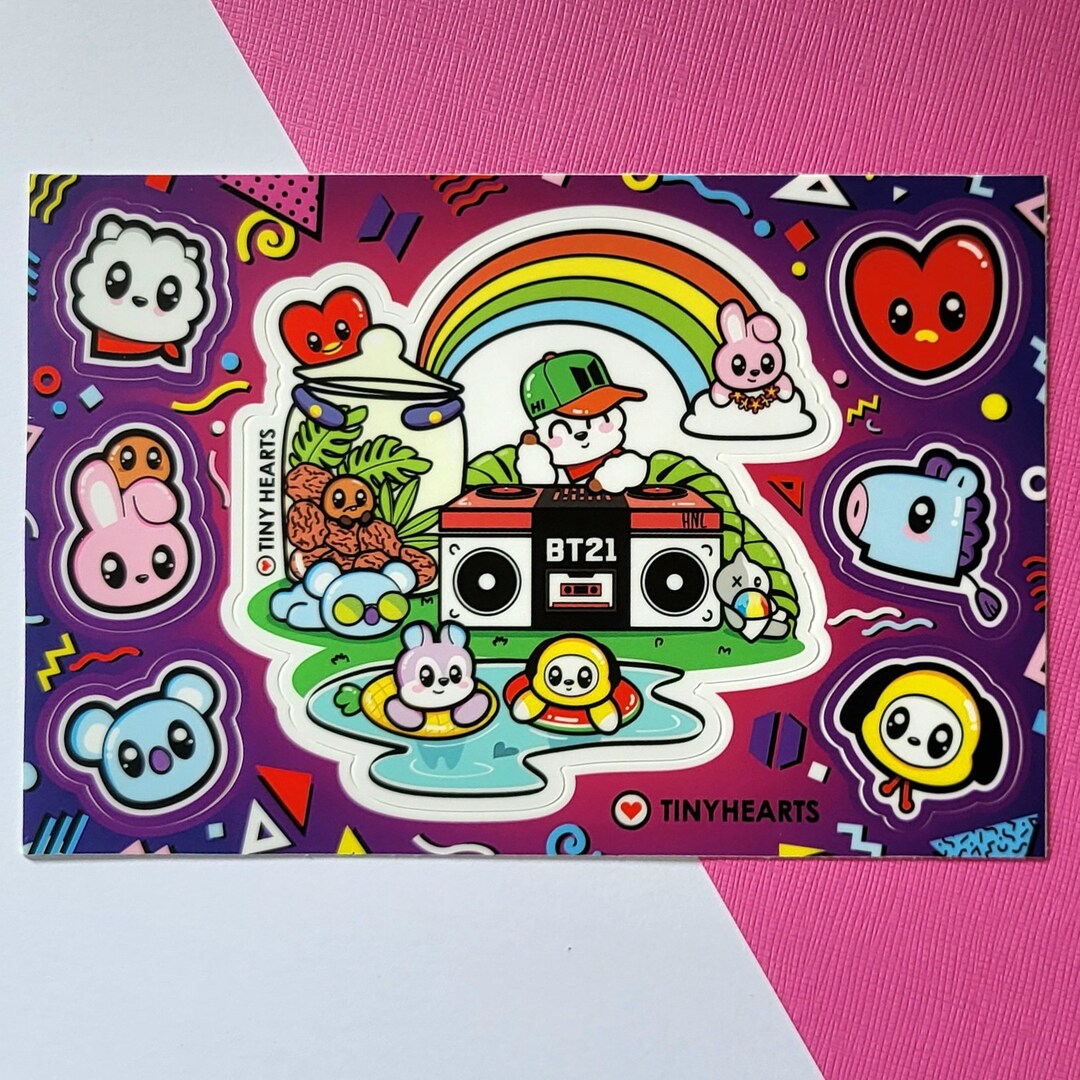 Sticker Sheet - Cute BT21 Inspired 6x4 Vinyl - Etsy