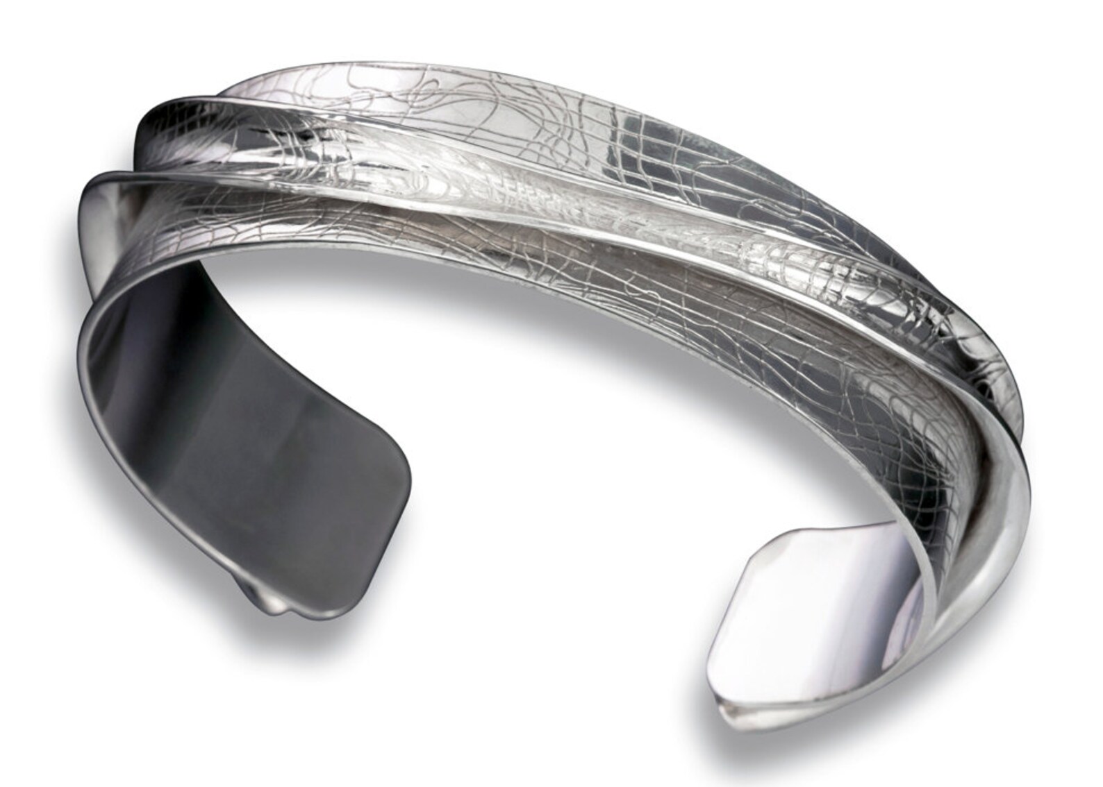 Womens Silver Cuff, Sterling Handmade Cuff With an Anticlastic Ribbon ...