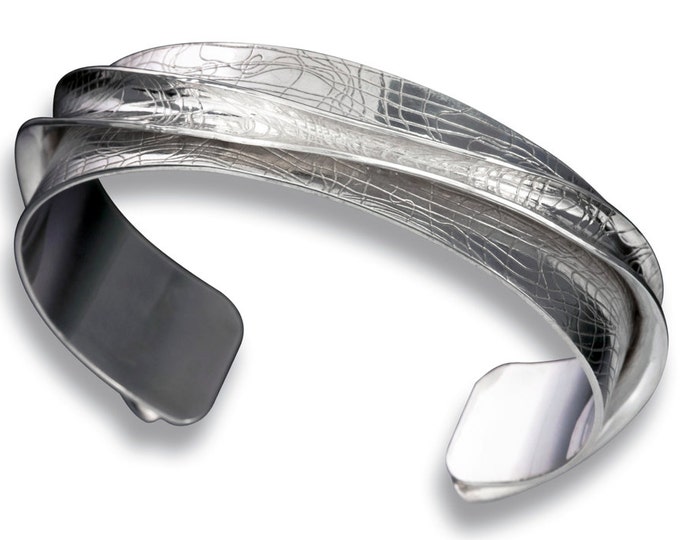 Womens Silver Cuff Sterling Handmade Cuff With an Anticlastic - Etsy