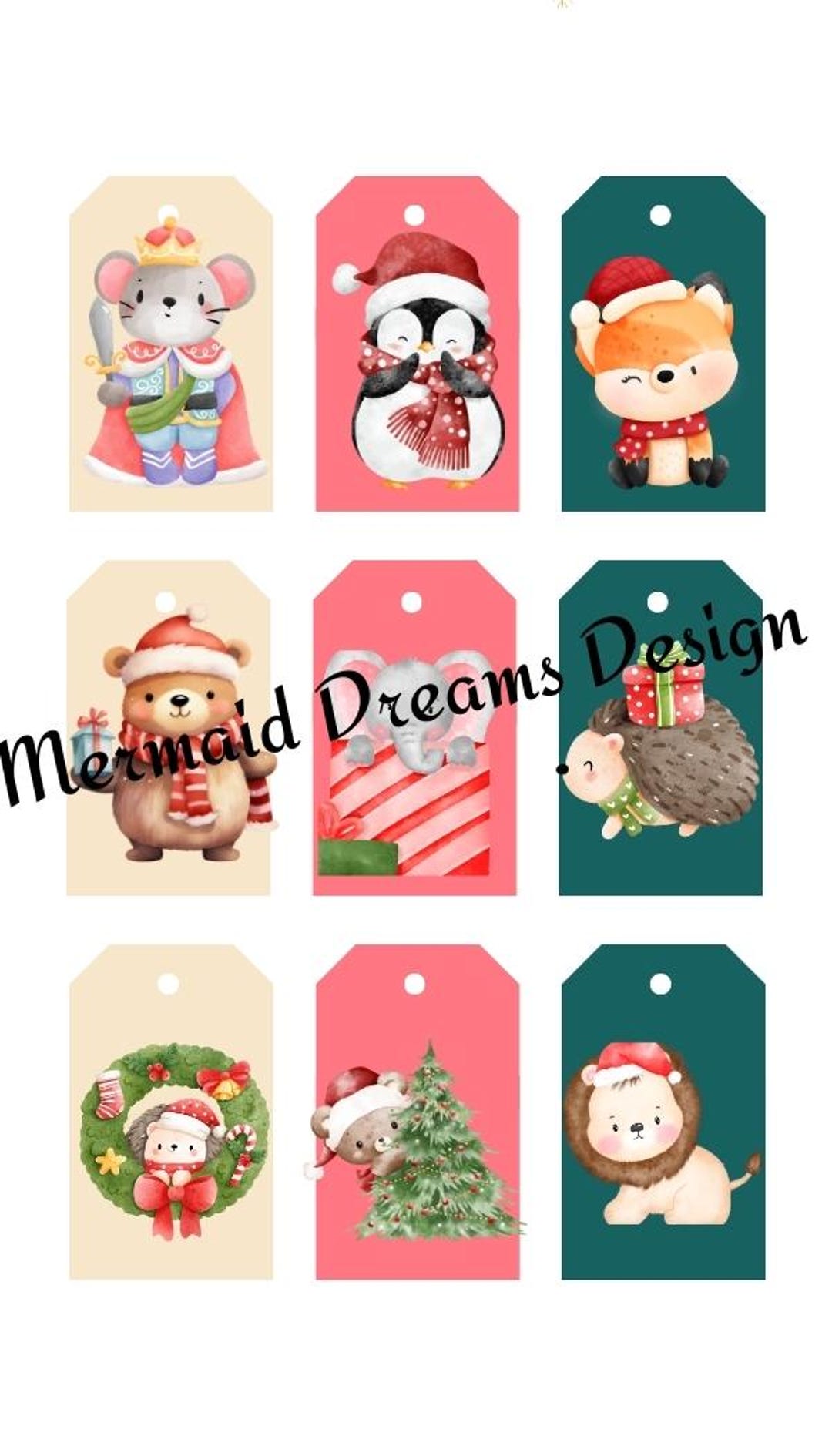 Printable Christmas Tags, Jolly Little Creatures, Cute Animal Tags ...