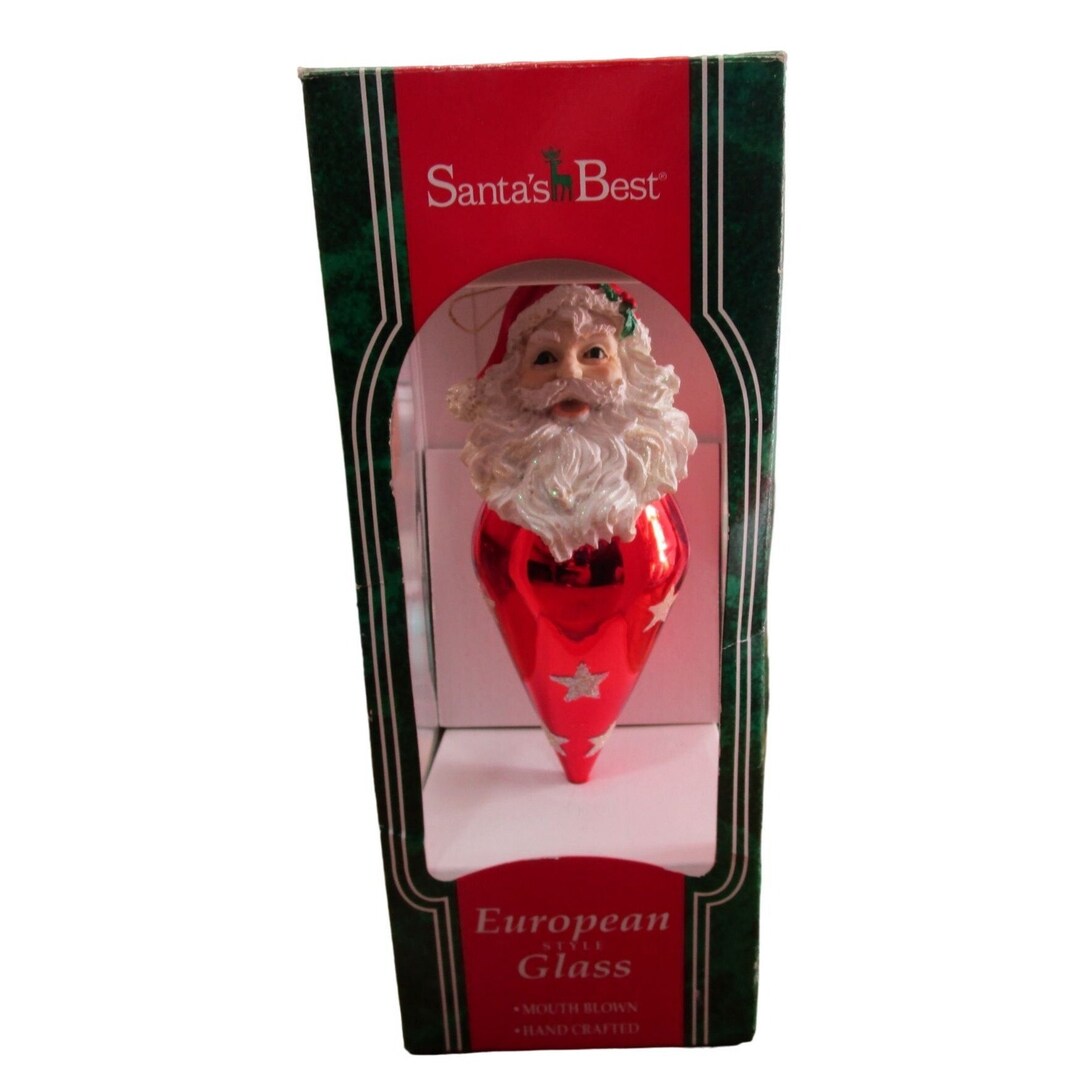 Santas Best European Style Glass Santa Ornament in Original Box - Etsy