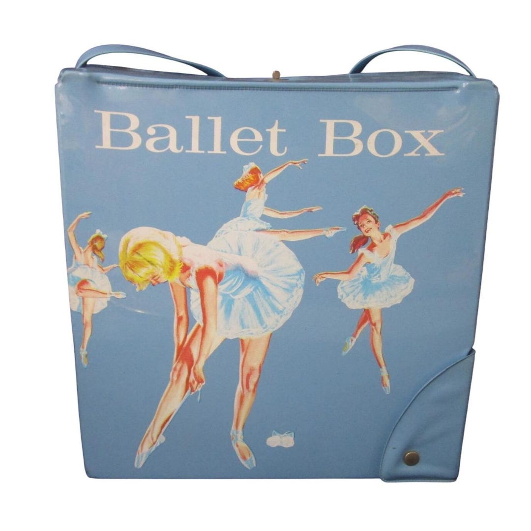 Vintage Ballet Box Light Blue Vinyl Dance Tote Handle Ballerina ...