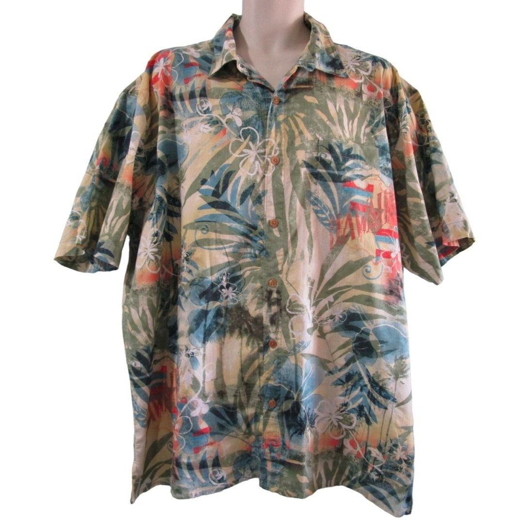 Territory Ahead Mens Hawaiian Shirt XXL Cotton Tropical Island Tikki ...
