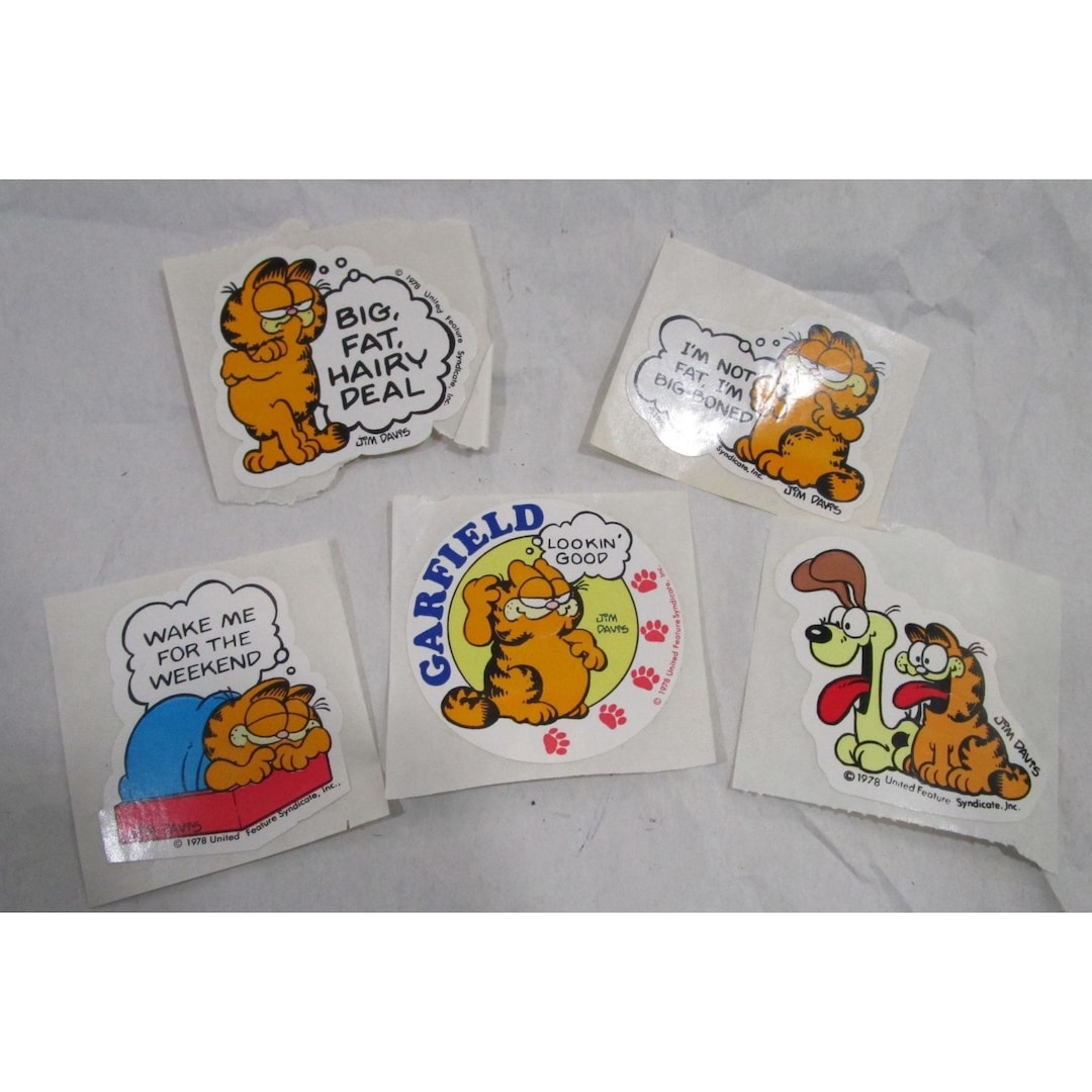 Vintage Garfield Odie Stickers Five Assorted Singles GUC Vintage 1980s ...