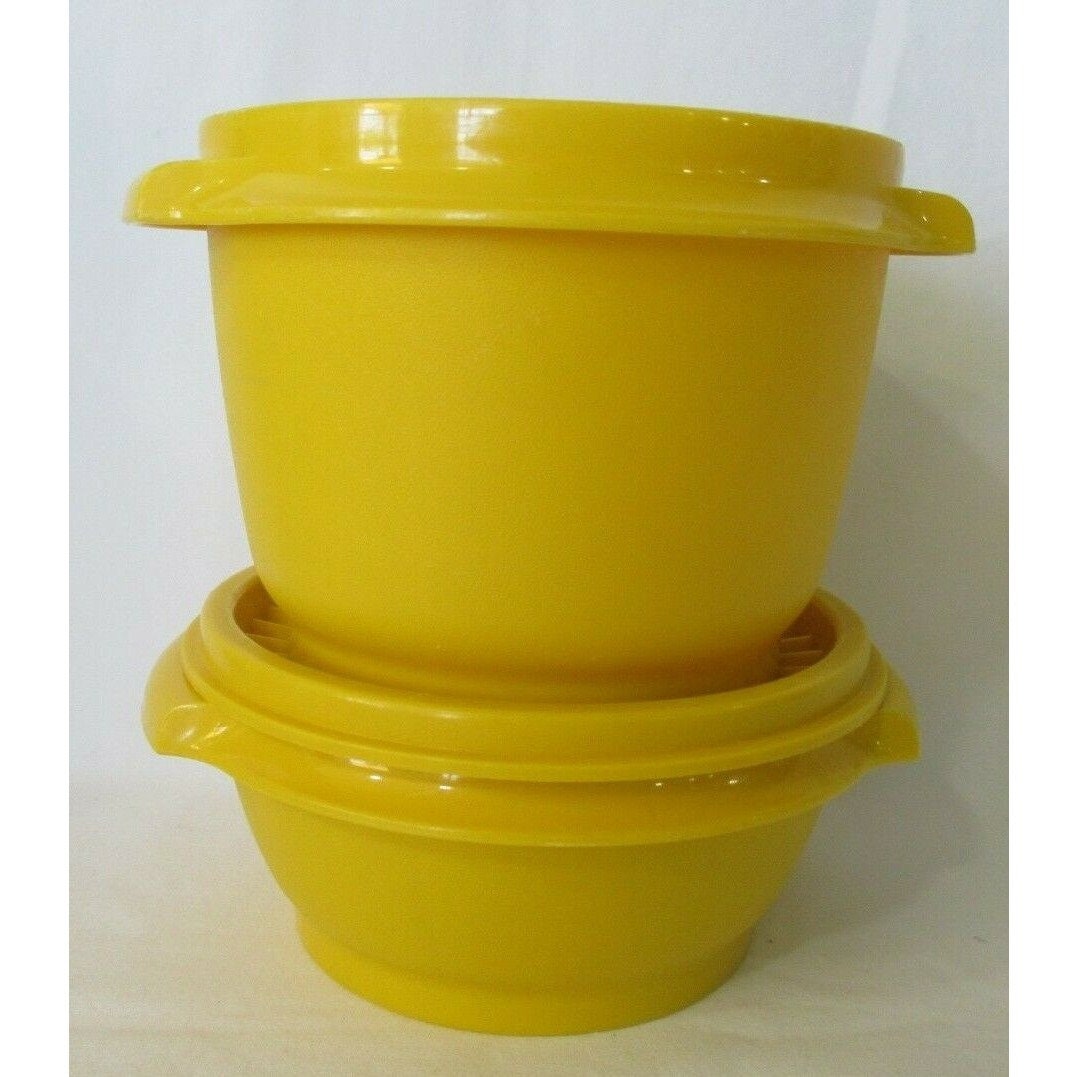 Vintage Tupperware Yellow Bell Shaped Servalier Bowls One Lid Good Used ...