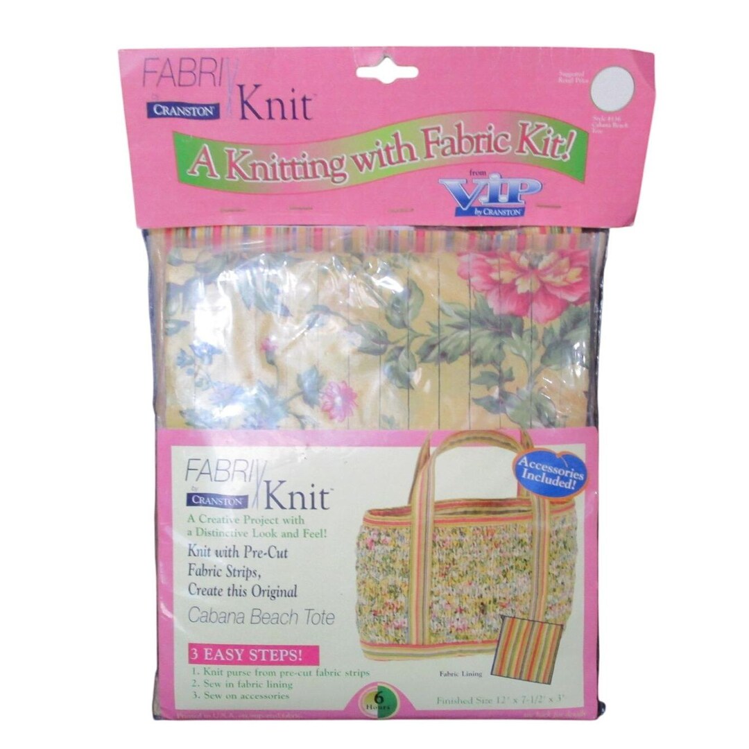 Cranston Fabri Knit Pre Cut Fabric Strips Kit Cabana Beach Tote Craft ...