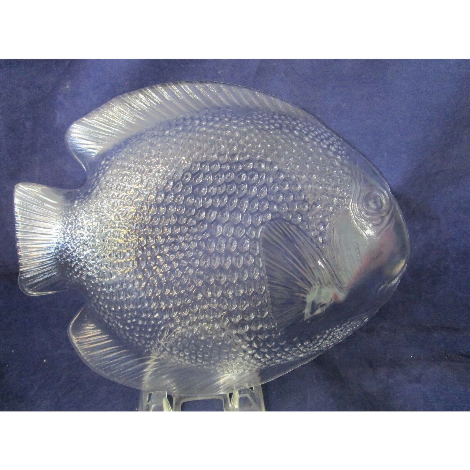 Vintage Arcoroc Poisson Clear Glass Fish Plate 10 1/4" Made in France ...