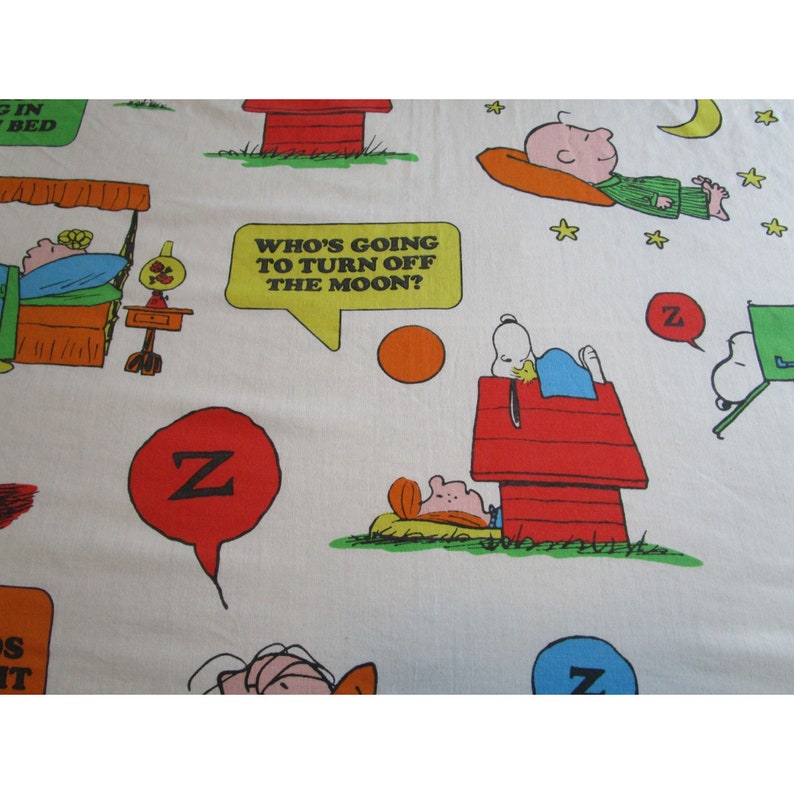 Snoopy Peanuts Twin Flat Top Sheet Sleeping Talk Bubbles - Etsy