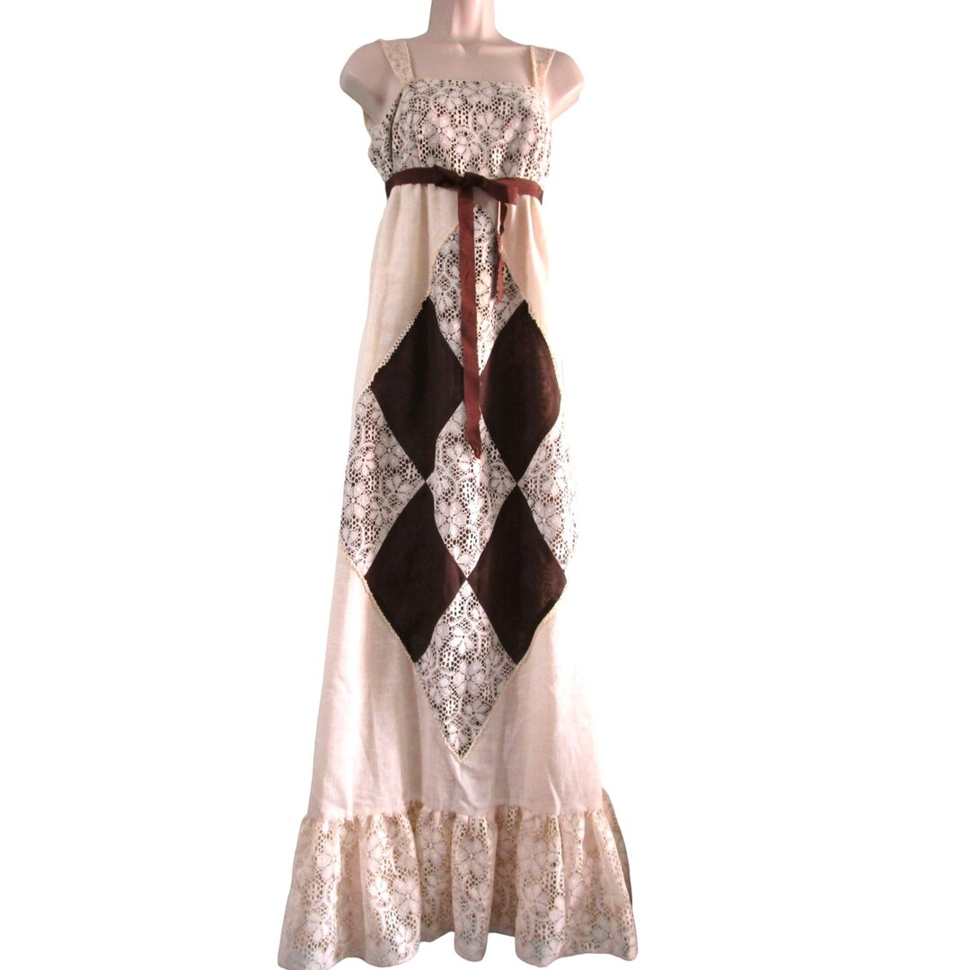 Jerell of Texas Boho Lace Muslin Patchwork Prairie Dress Needs Repair ...