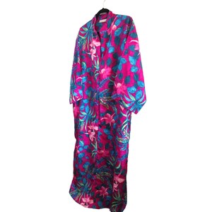 Vintage Lord & Taylor Mumu Fuchsia Pink Green Floral Front Zip Pockets ...