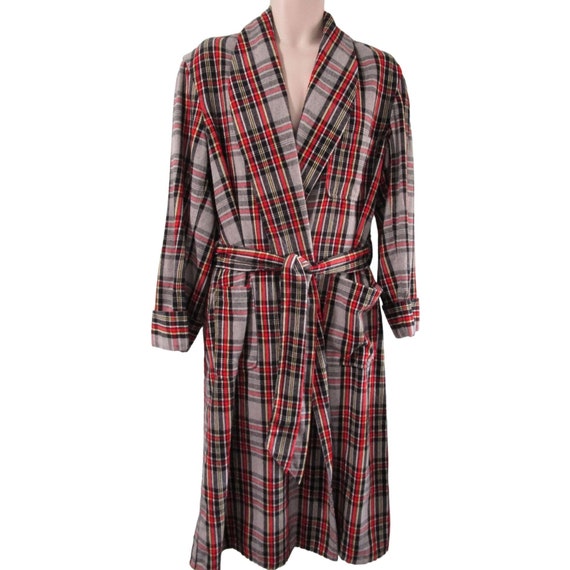 Vintage 1940s Sears Pilgrim Plaid Robe Mens M Cozy Wo… - Gem
