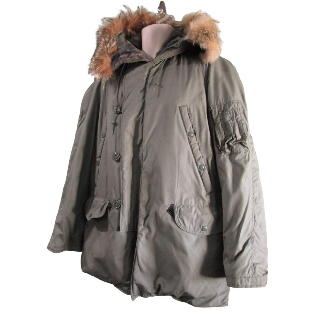 Vintage USAF Extreme Cold Weather Flying Jacket N-3bfur Lined Snorkel ...