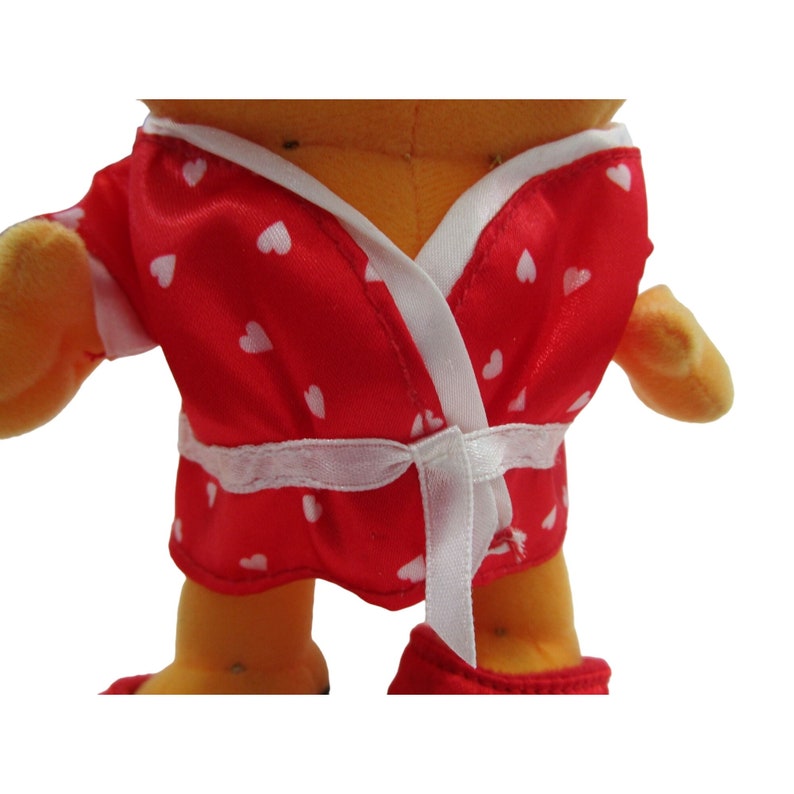 Garfield Small Plush Valentine Red Satin Heart Print Robe Matching ...