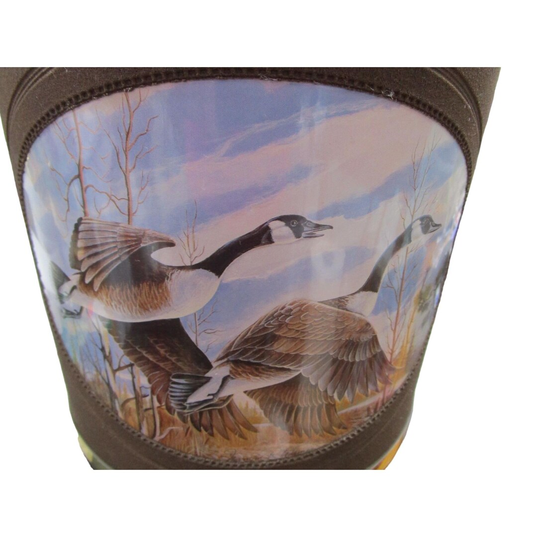 Vintage Sueded Ice Bucket Norman R Wamer Flying Geese Design Gold ...