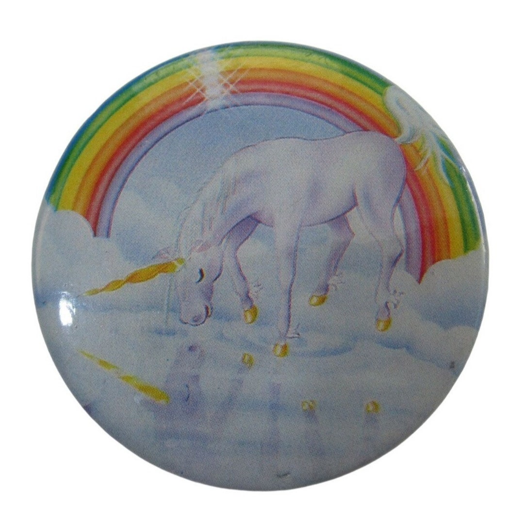 Unicorn Reflection Rainbow Round Pin Lisa Frank Vintage 1980s GUC - Etsy
