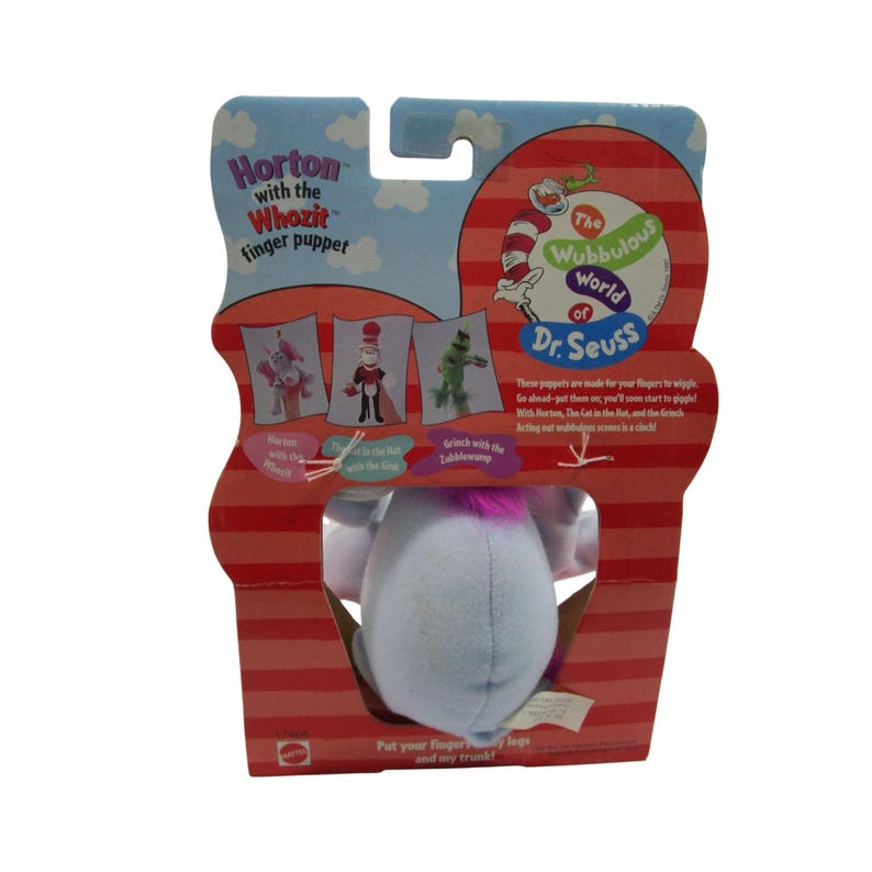 Dr. Seuss Horton With the Whozit Finger Puppet by Mattel - Etsy
