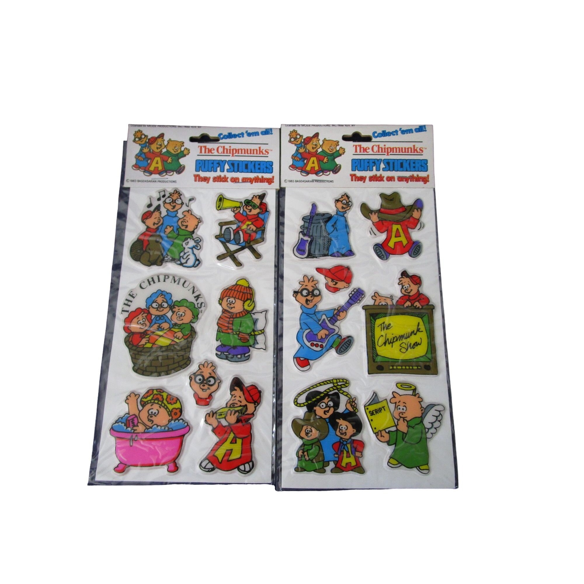 Alvin the Chipmunks Puffy Stickers Vtg1983 Bagdasarian Production Two ...