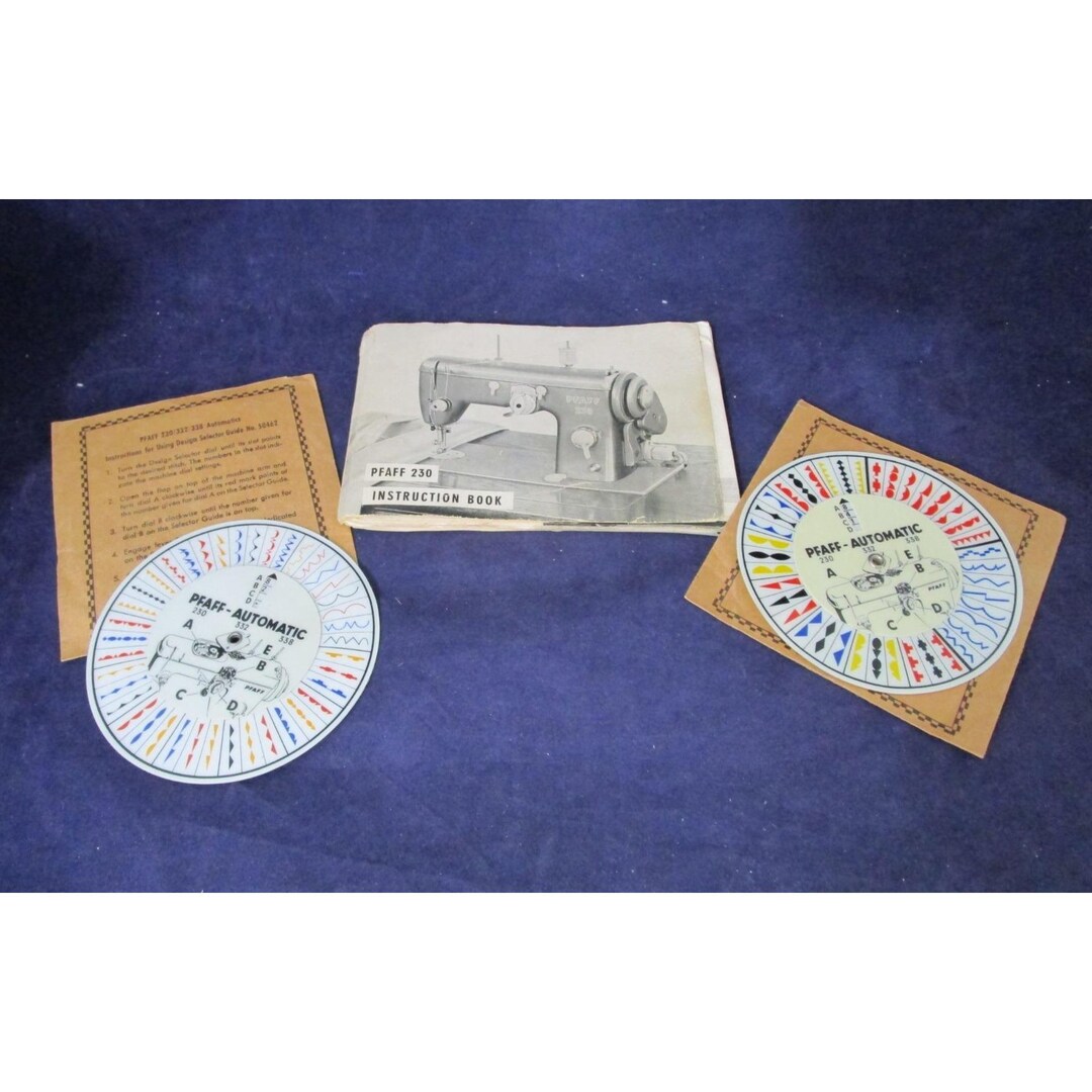 Vintage Pfaff 230 Sewing Machine Instruction Book & Stitch Selector ...