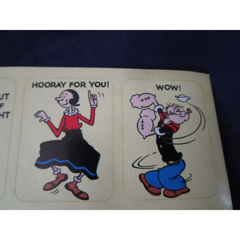Popeye Stickers Vintage 1981 Fasson King Features Syndicate Minor ...