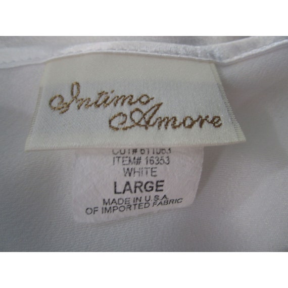 Intimo Amore Vintage White Satin Negligee Pink Floral… - Gem
