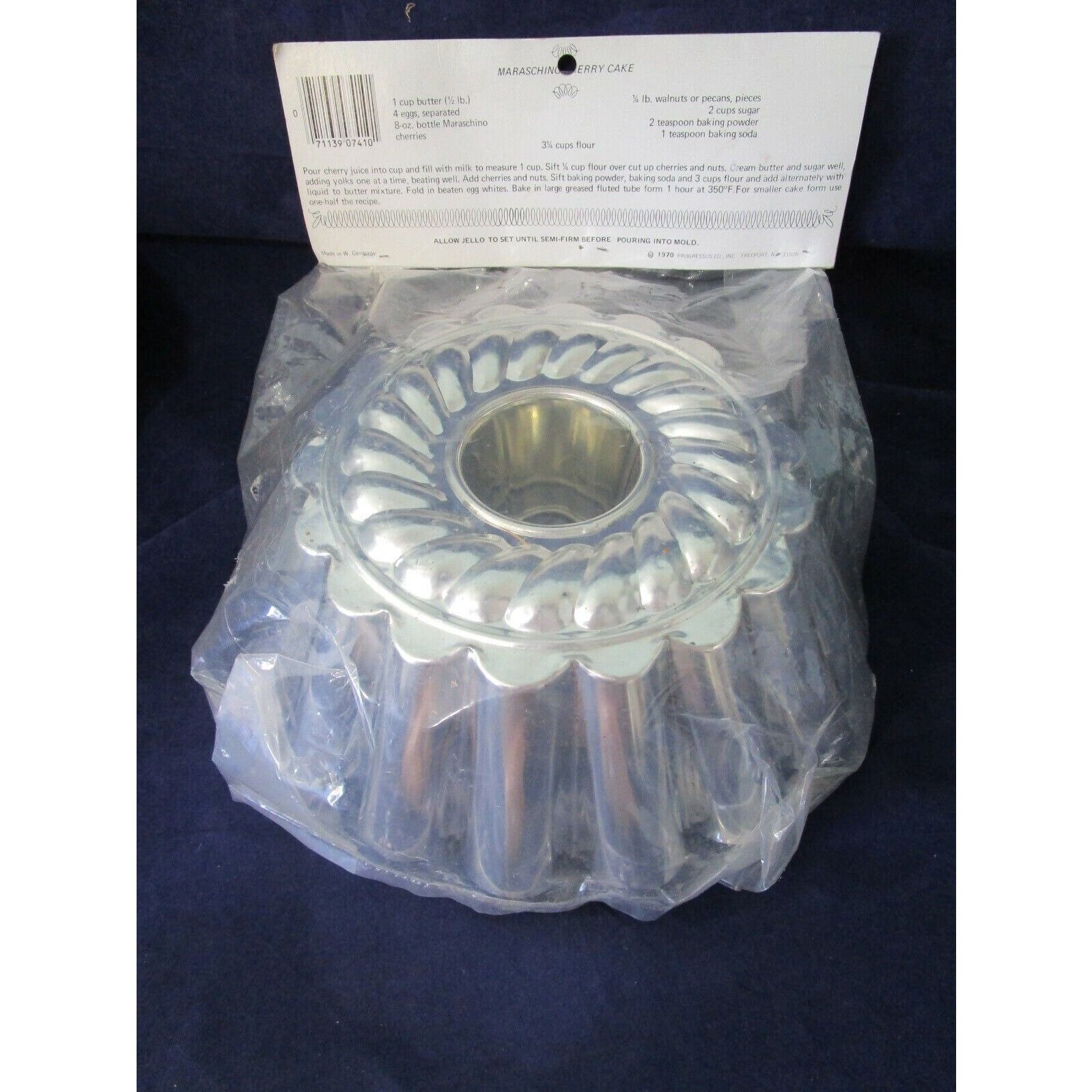 Vintage Progressus Fluted Ruffled Cake Pan Jello Mold 1970 West Germany ...