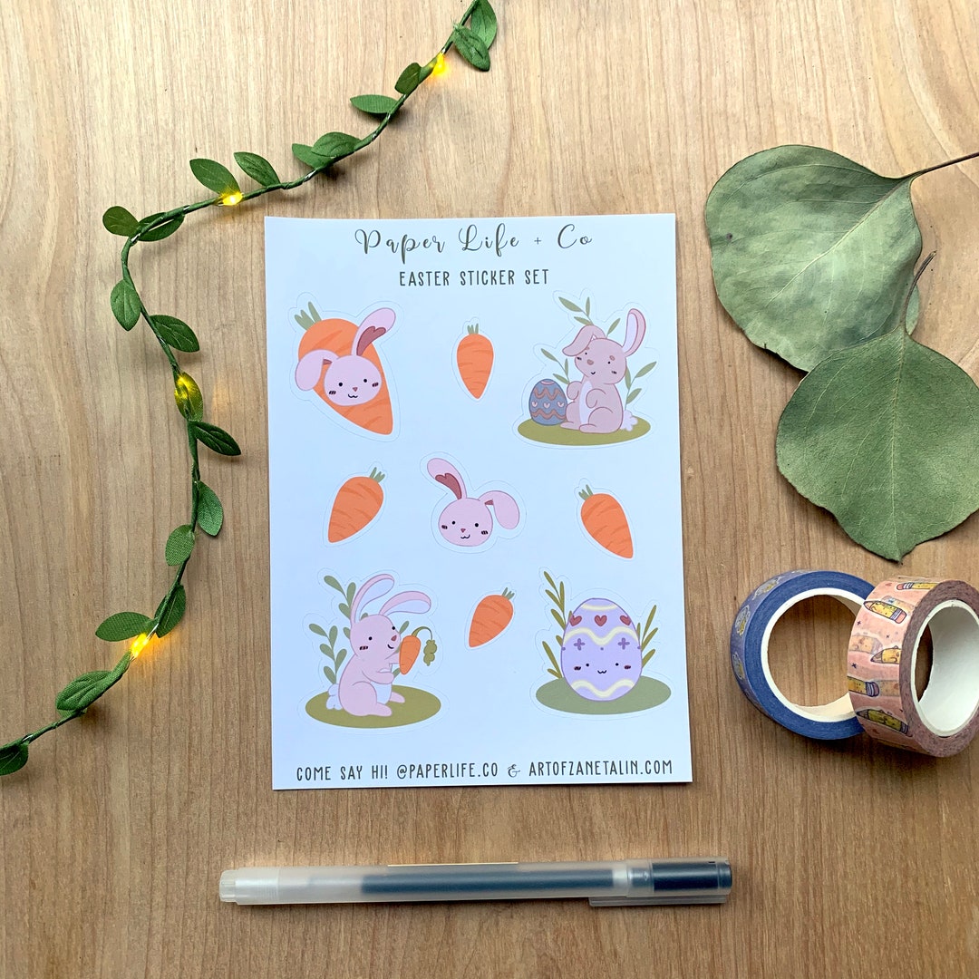 Easter, Cute Bunny Planner / Bujo Sticker Sheet - Etsy