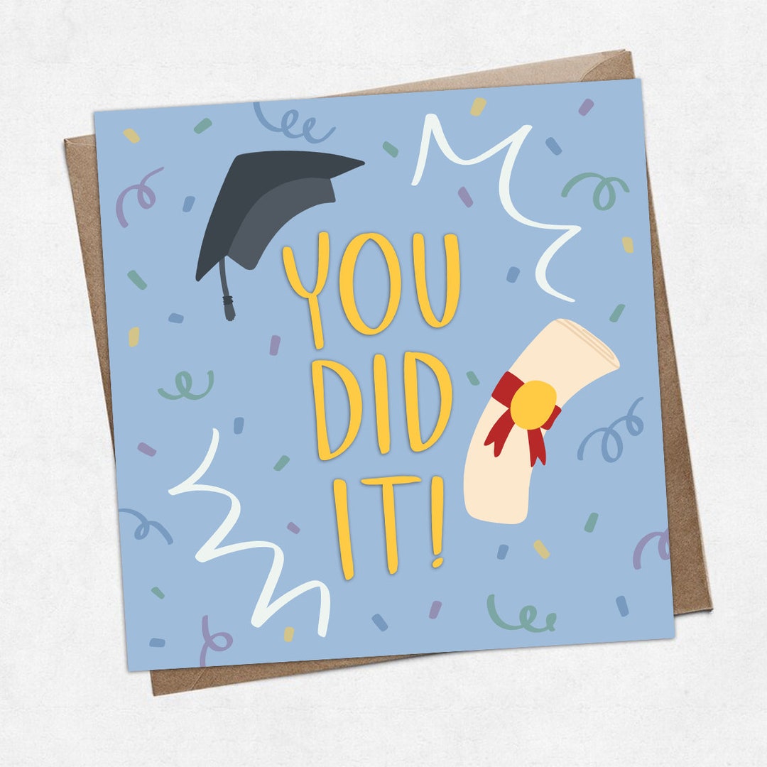 You Did It!, Graduation Greeting Card - Etsy