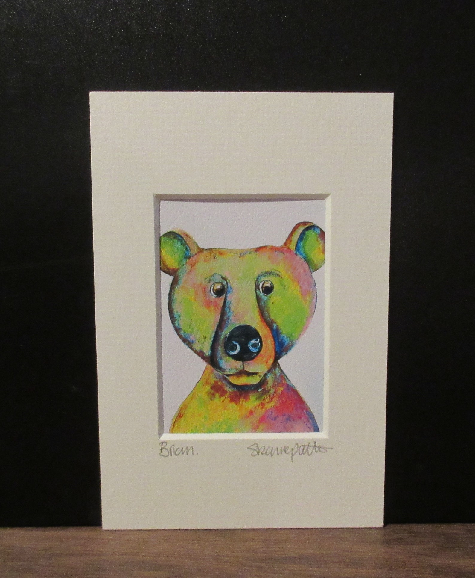 Brian Bear. Miniature signed art print from an original - Etsy Italia