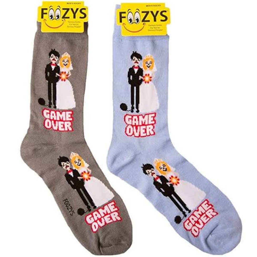 2 Pair Unisex Funny Wedding Bridal Bride Groom Game Over Socks ~ 2 Pair ...