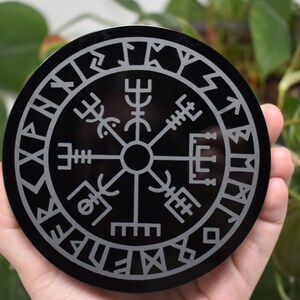 Black Obsidian Mirror Reflective Scrying Disc With Stand Beautiful ...