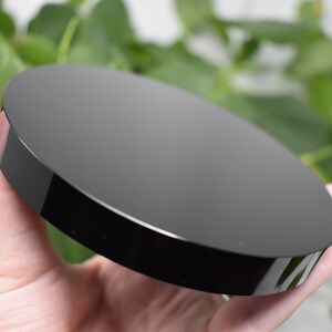 Black Obsidian Mirror Reflective Scrying Disc With Stand Beautiful ...