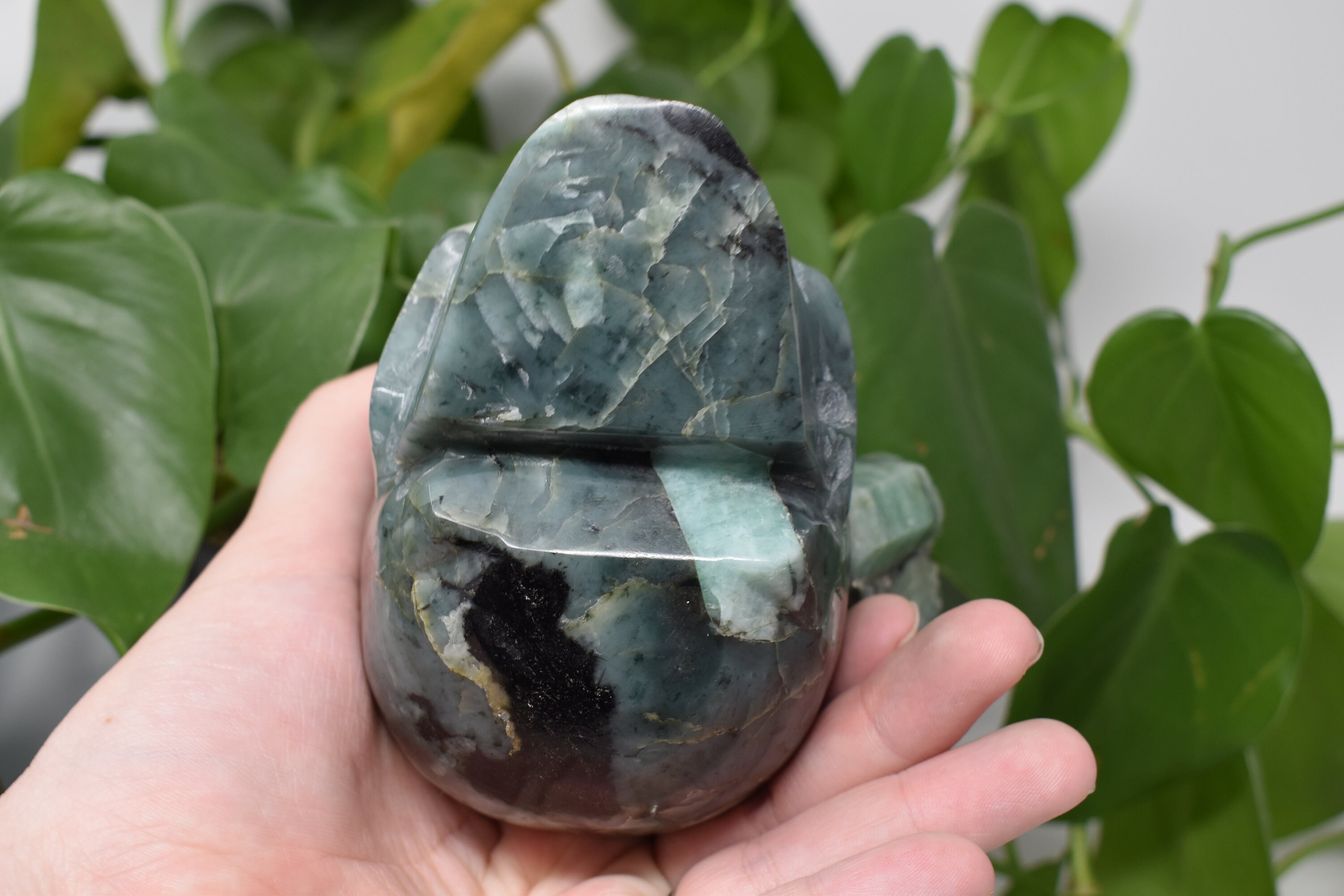 Emerald Skull With Natural Tube Crystal Green Beryl With | Etsy