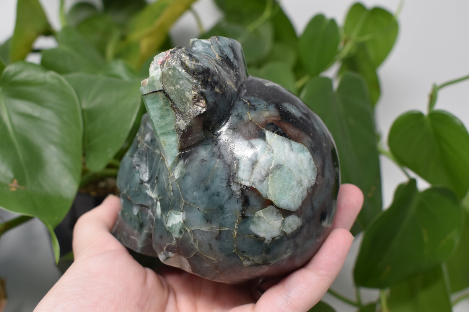 Emerald Skull With Natural Tube Crystal Green Beryl With | Etsy