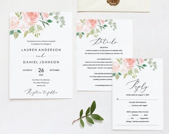 Wedding invitation template | Etsy